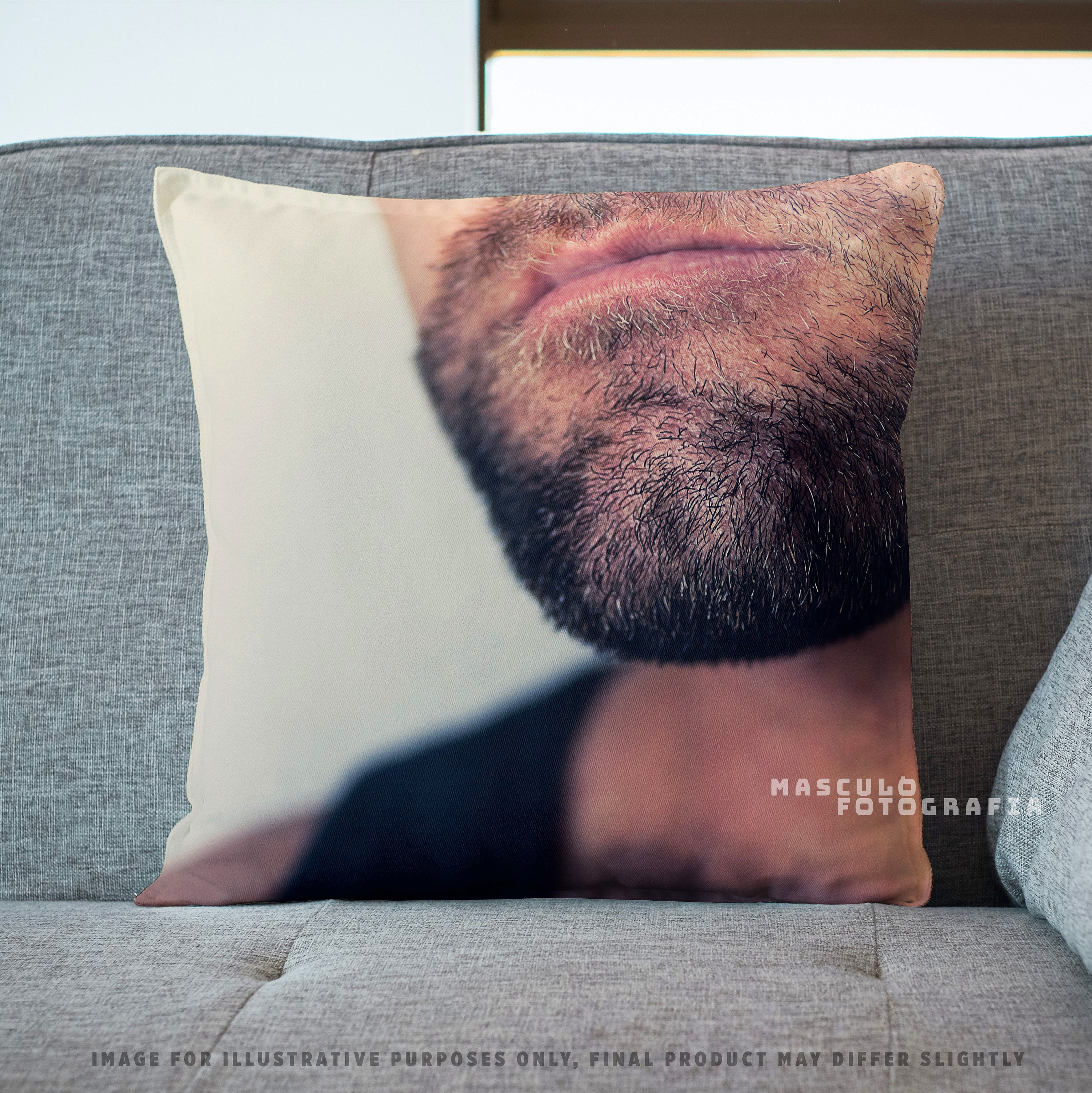 Pablo Beard / Cushion / Male With Dark Beard Wearing Black - Etsy