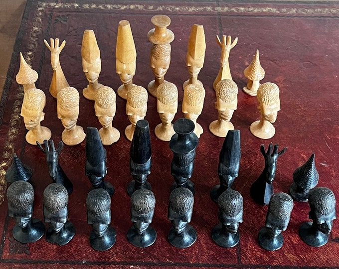 African Art-makonde Chess Set-handmade -C1930 - Etsy