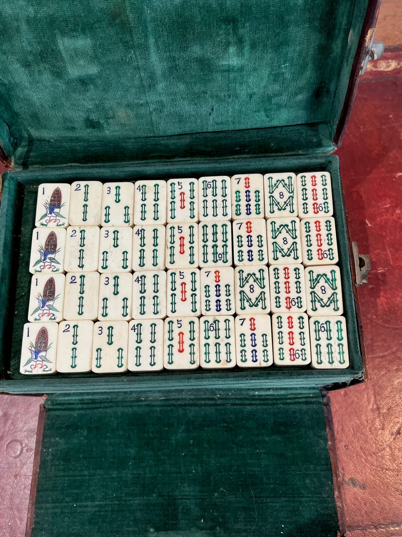 Vintage Mah-jong Set, Bone and Bamboo C1920, Leather Case - Etsy