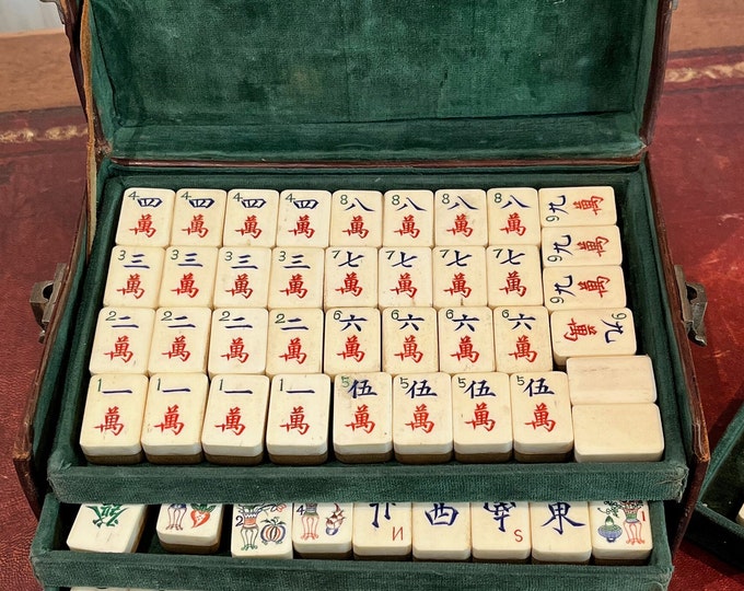 Vintage Mah-jong Set, Bone and Bamboo C1920, Leather Case - Etsy