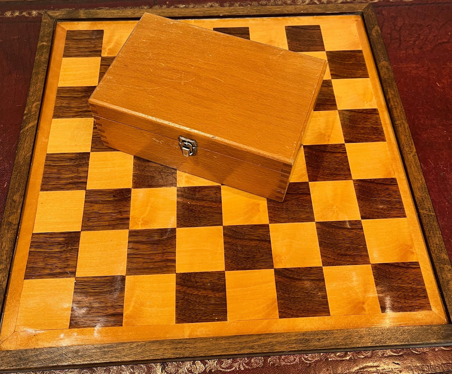 Staunton Small Chess Set With Inlaid Board C1900 - Etsy