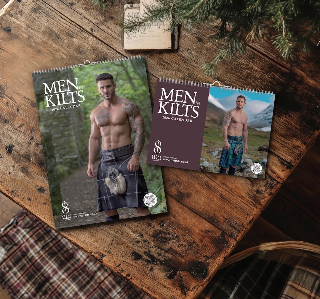 Men in Kilts 2026 Calendar Bundle: Scottish Highland Hunks A3 & A4 ...
