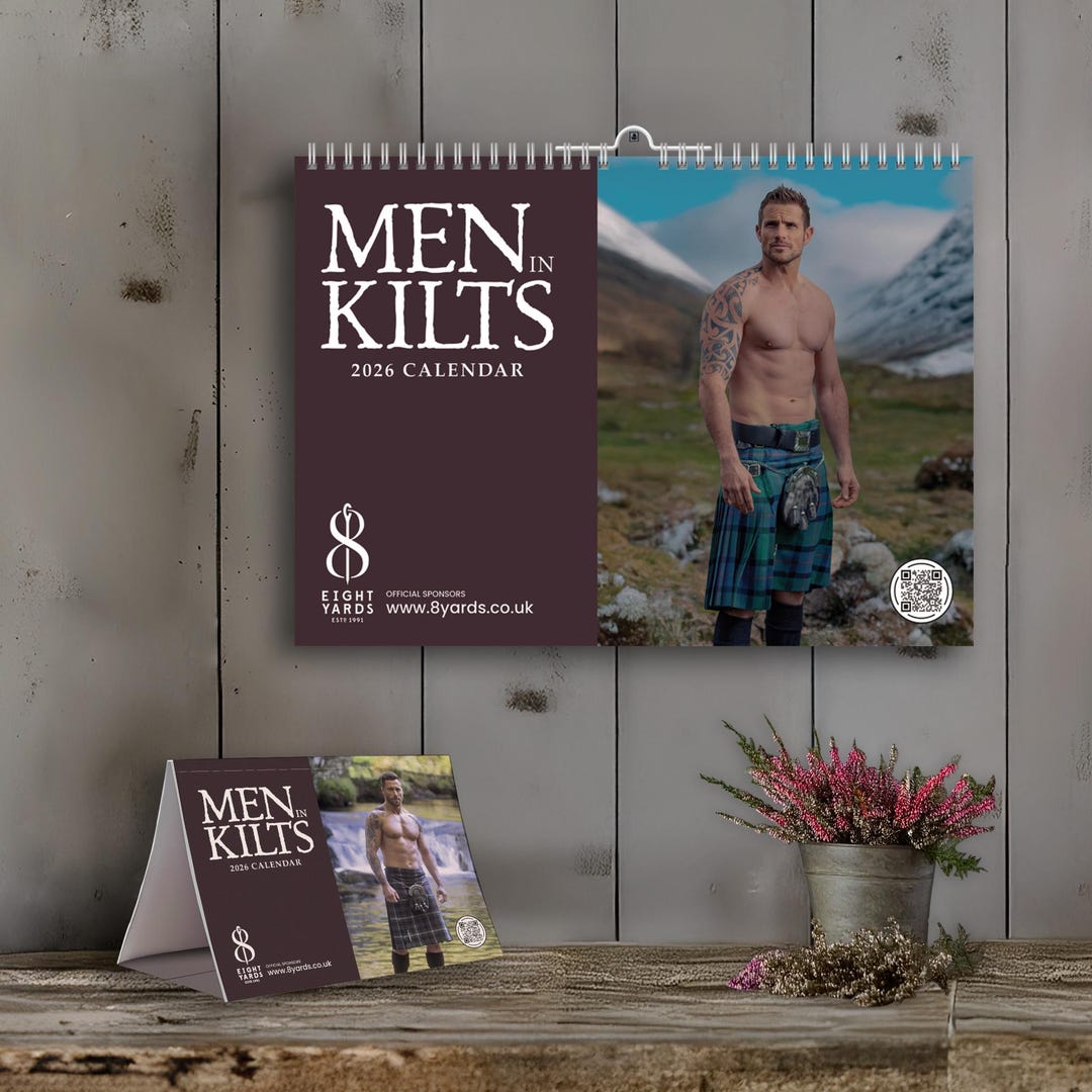 Men in Kilts 2026 Calendar Bundle: A4 Wall & A6 Desk, Scottish Hunks - Etsy