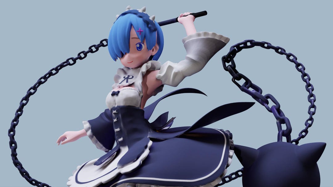 Rem Re: Zero Anime 3D STL File for 3D Printing – Digital Download - Etsy