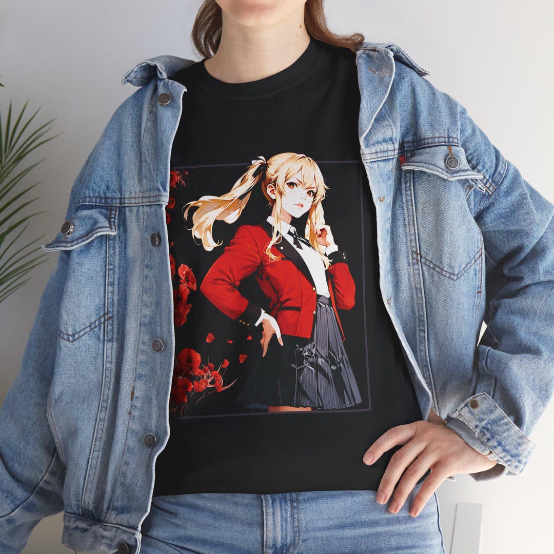 Kakegurui Anime Tee: Yumeko Jabami & Mary Saotome, Vaporwave Manga - Etsy