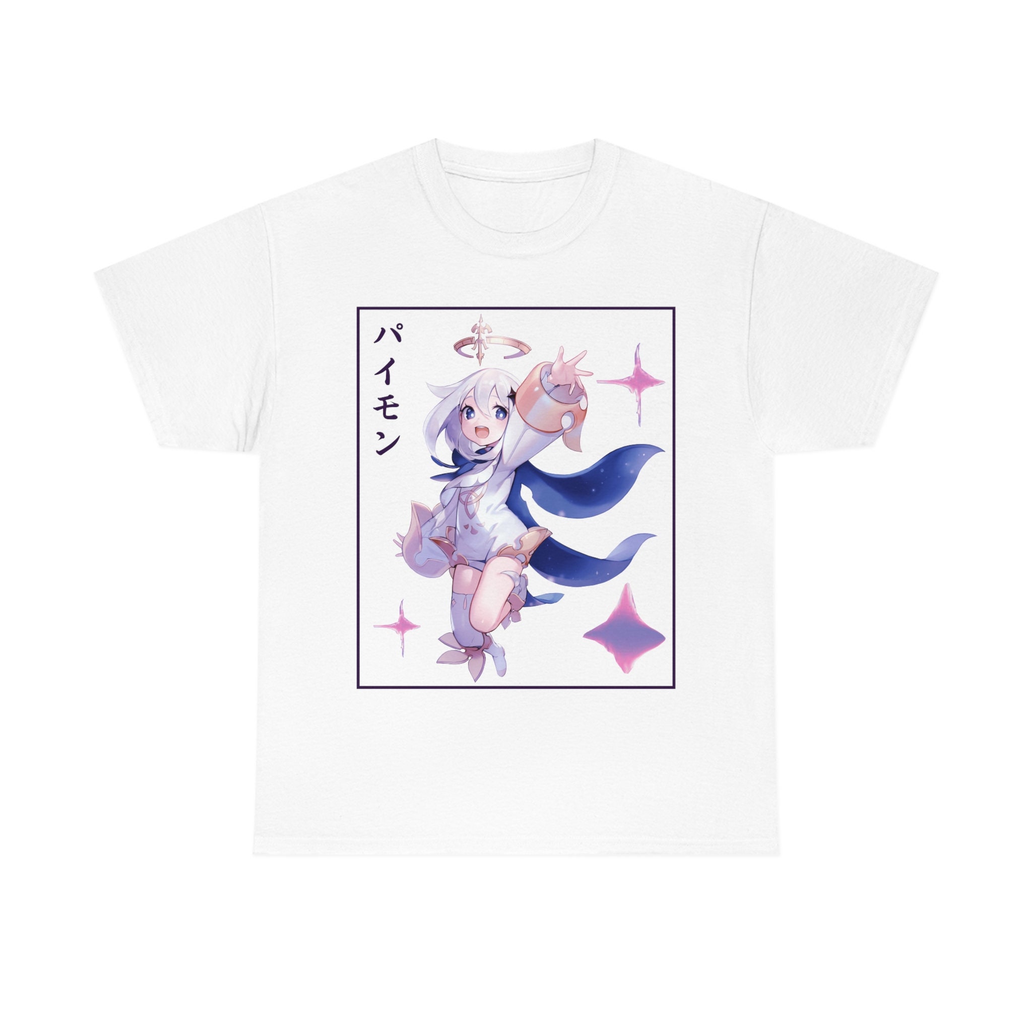Paimon Genshin Impact Aesthetic Anime Vaporwave Unisex Heavy Cotton Tee ...