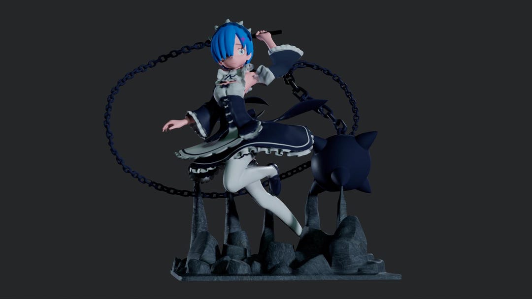 Rem Re: Zero Anime 3D STL File for 3D Printing – Digital Download ...