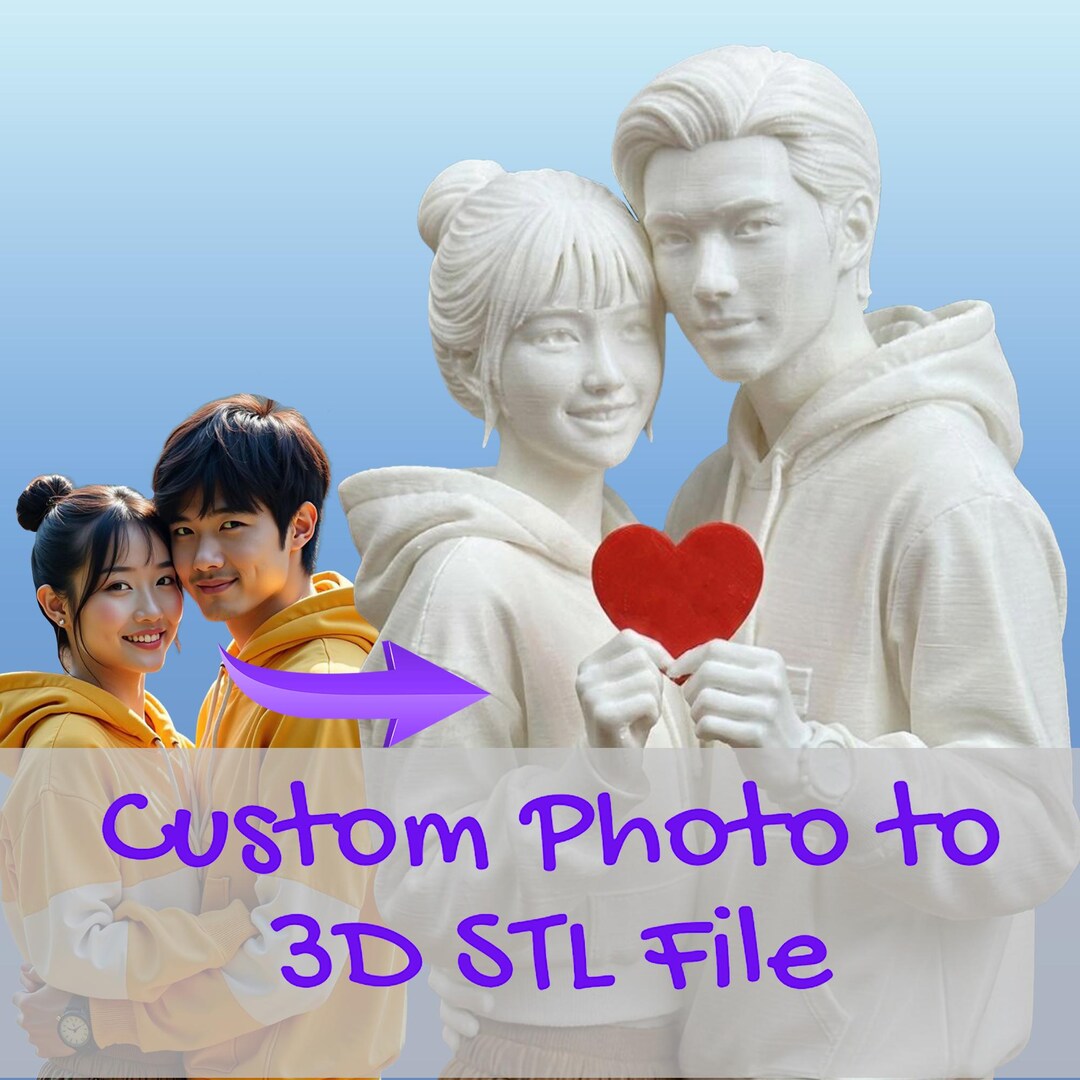 Custom Photo to 3D STL File | Personalized 3D Printable Portrait ...