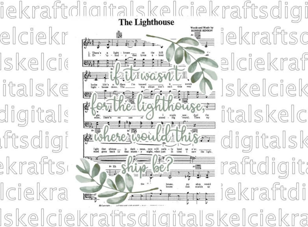 The Lighthouse Hymn Leaves Digital File- PNG File-sublimation Digital ...