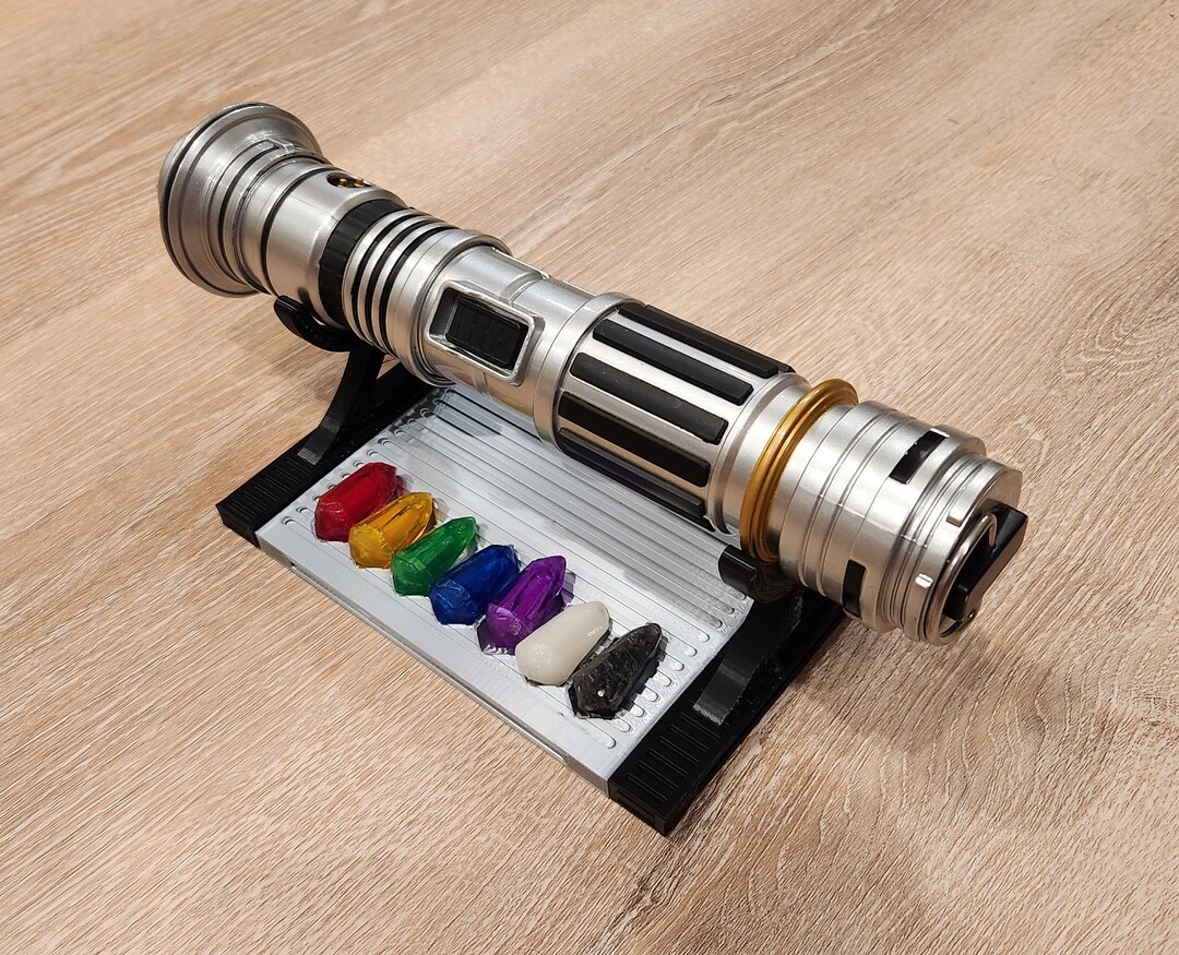 Lightsaber Stand - Centered Low Profile Arm 7 Kyber Crystal Option - Etsy