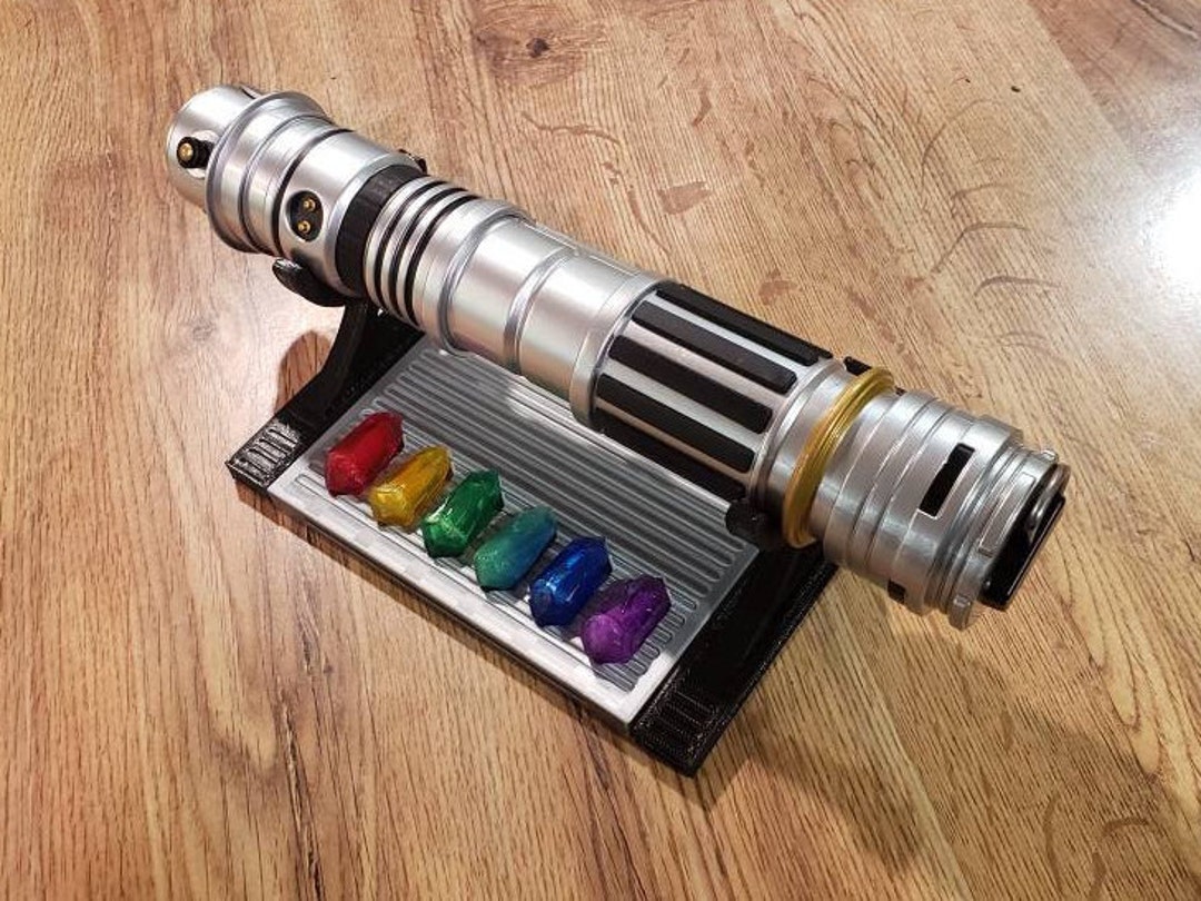 Lightsaber Stand - Centered Low Profile Arm 6 Kyber Crystal Option - Etsy