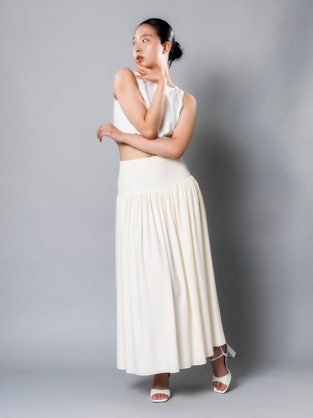 Elegant Evening Wear Skirt White Beach Wedding Rehearsal Dinner Skirt ...