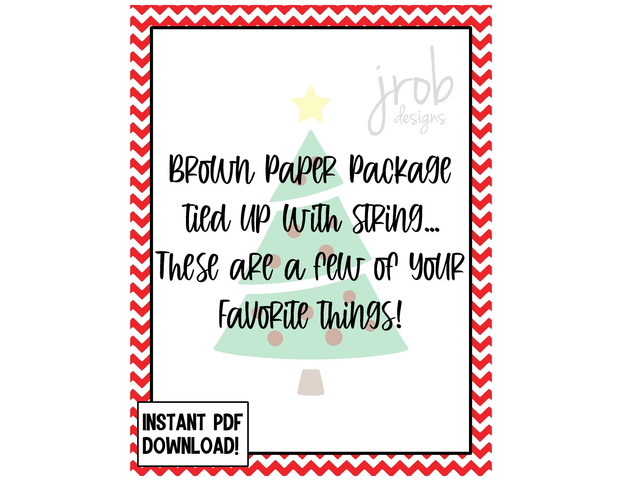 Favorite Things Gift Tag Printable - Etsy