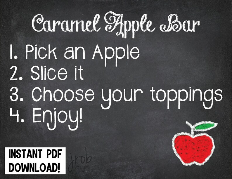 Caramel Apple Bar PRINTABLE - Etsy