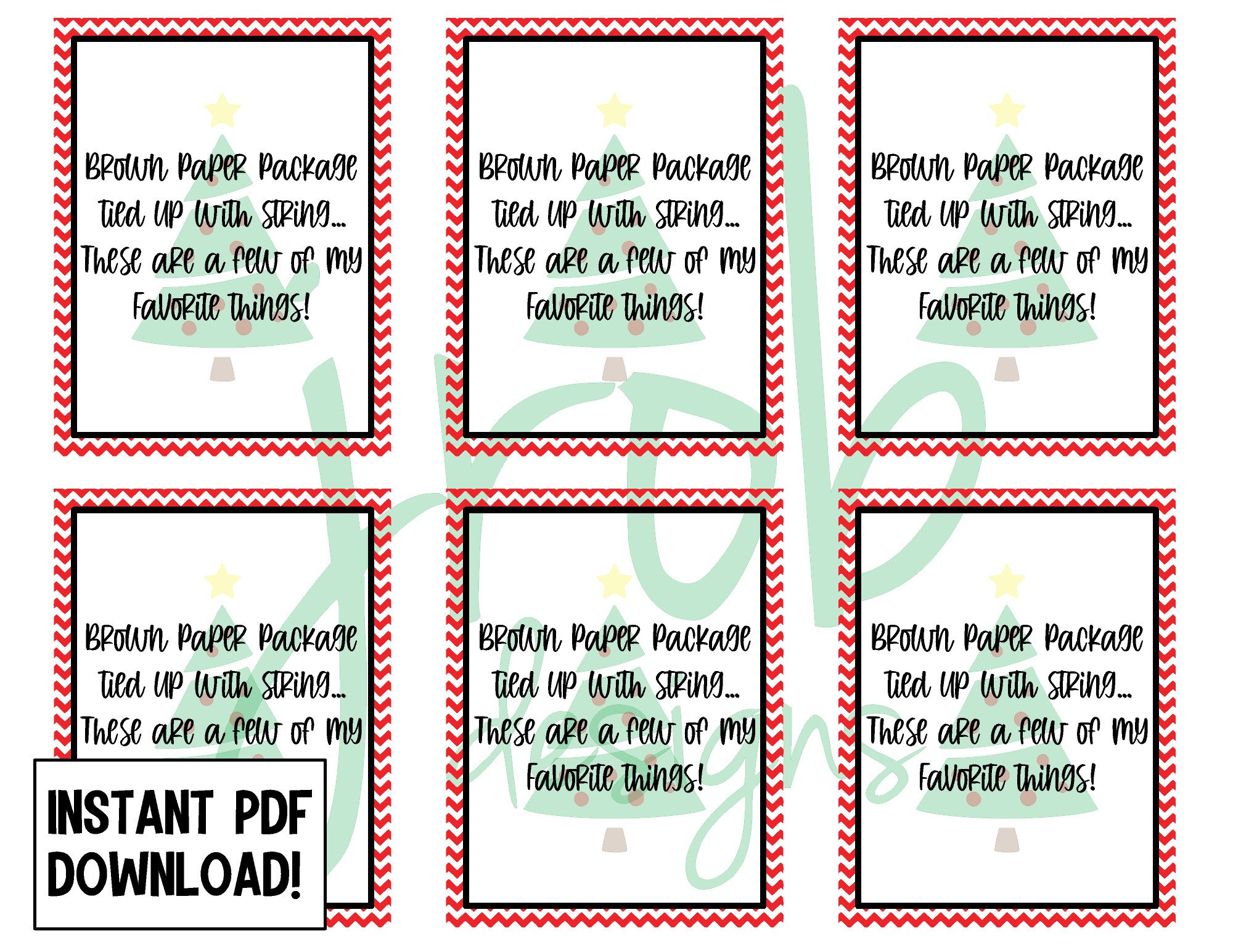 Favorite Things Gift Tag Printable - Etsy