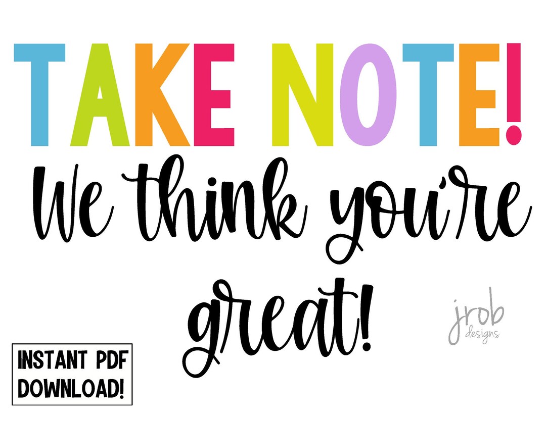 Note Appreciation Printable - Etsy
