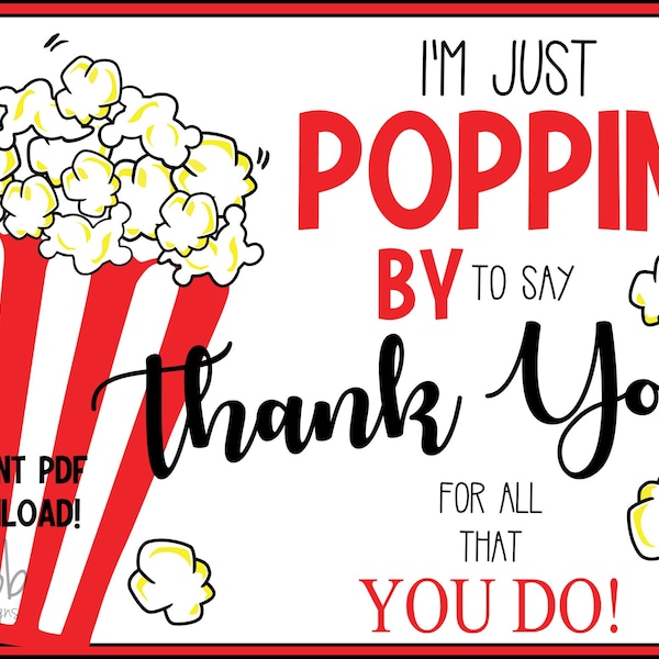 Popcorn Thank You - Etsy