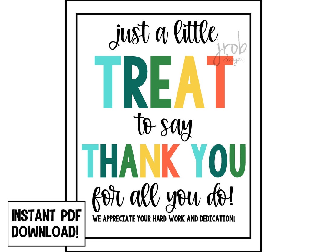 Treat Appreciation Printable - Etsy