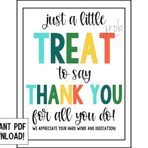 Treat Appreciation Printable - Etsy