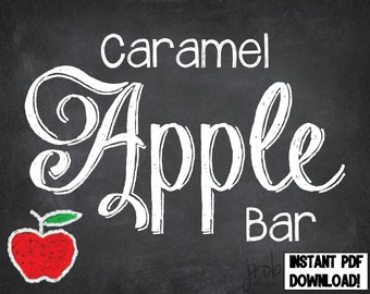 INSTANT DOWNLOAD | Caramel Apple Bar Sign | Caramel Apple Bar Party ...