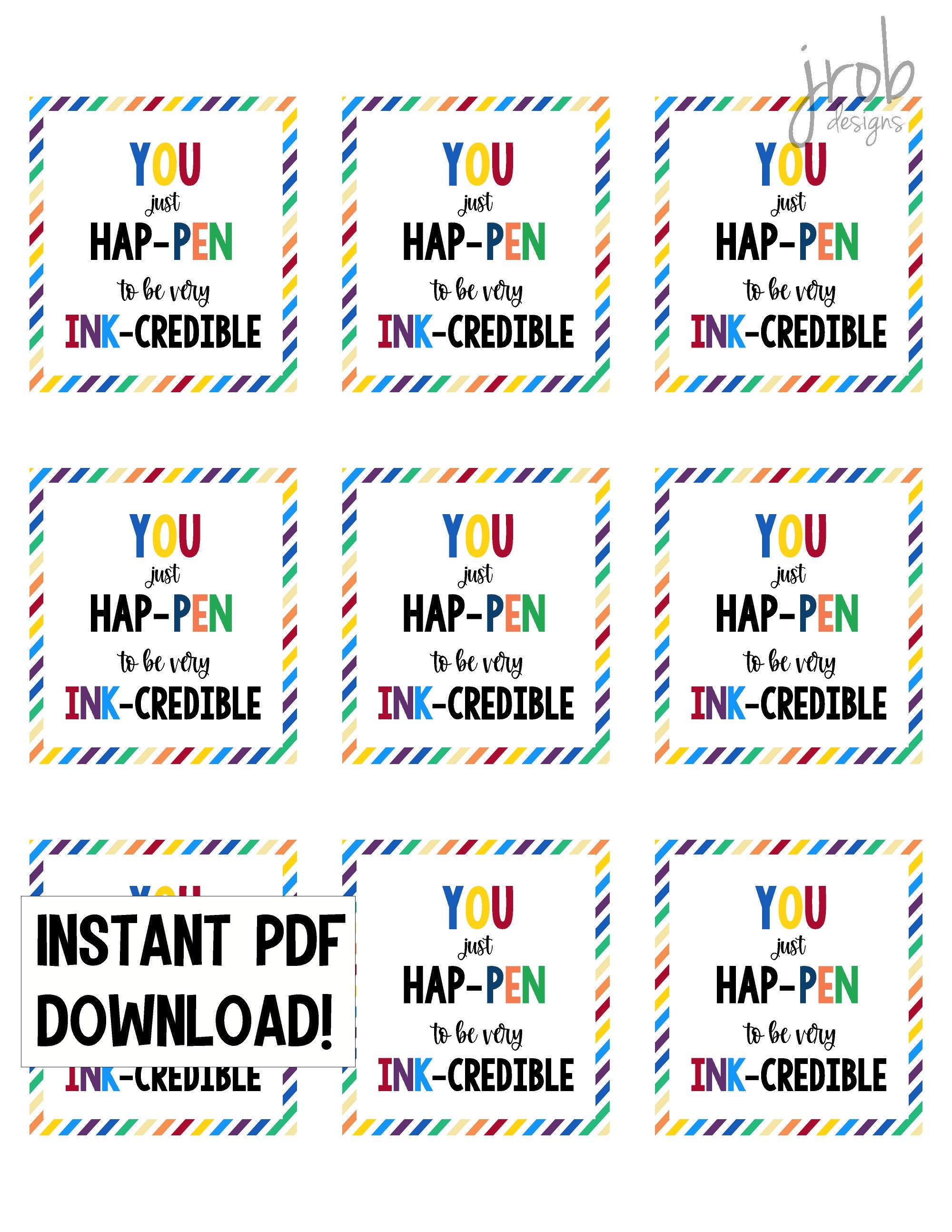 Pen Appreciation Printable - Etsy