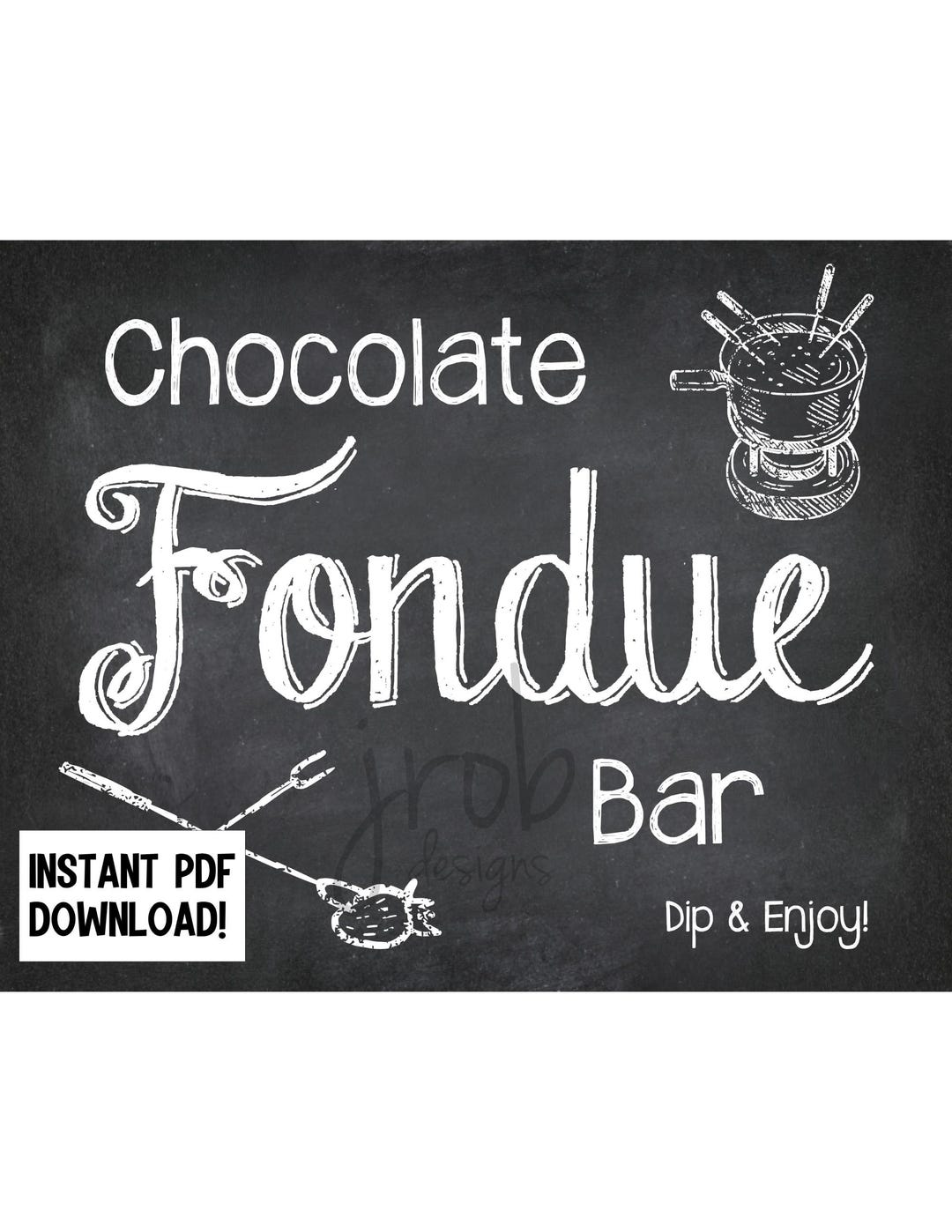 Chocolate Fondue Bar PRINTABLE - Etsy