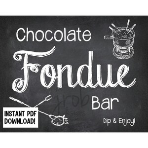 Chocolate Fondue Bar PRINTABLE - Etsy