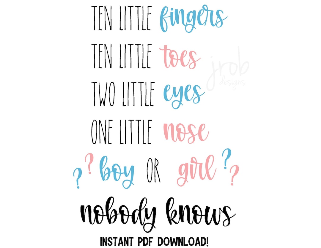 Gender Reveal Printable - Etsy