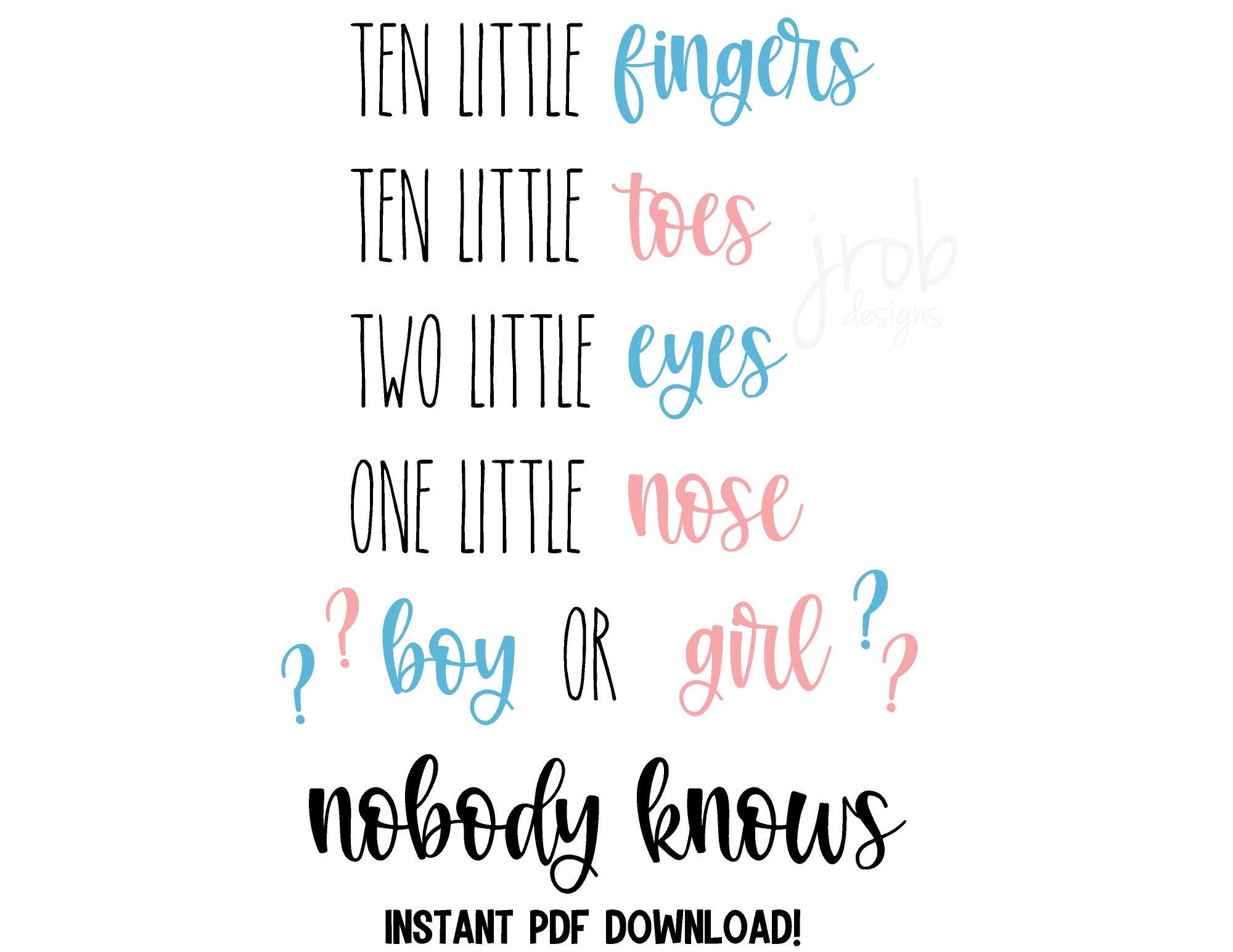 Gender Reveal Printable - Etsy