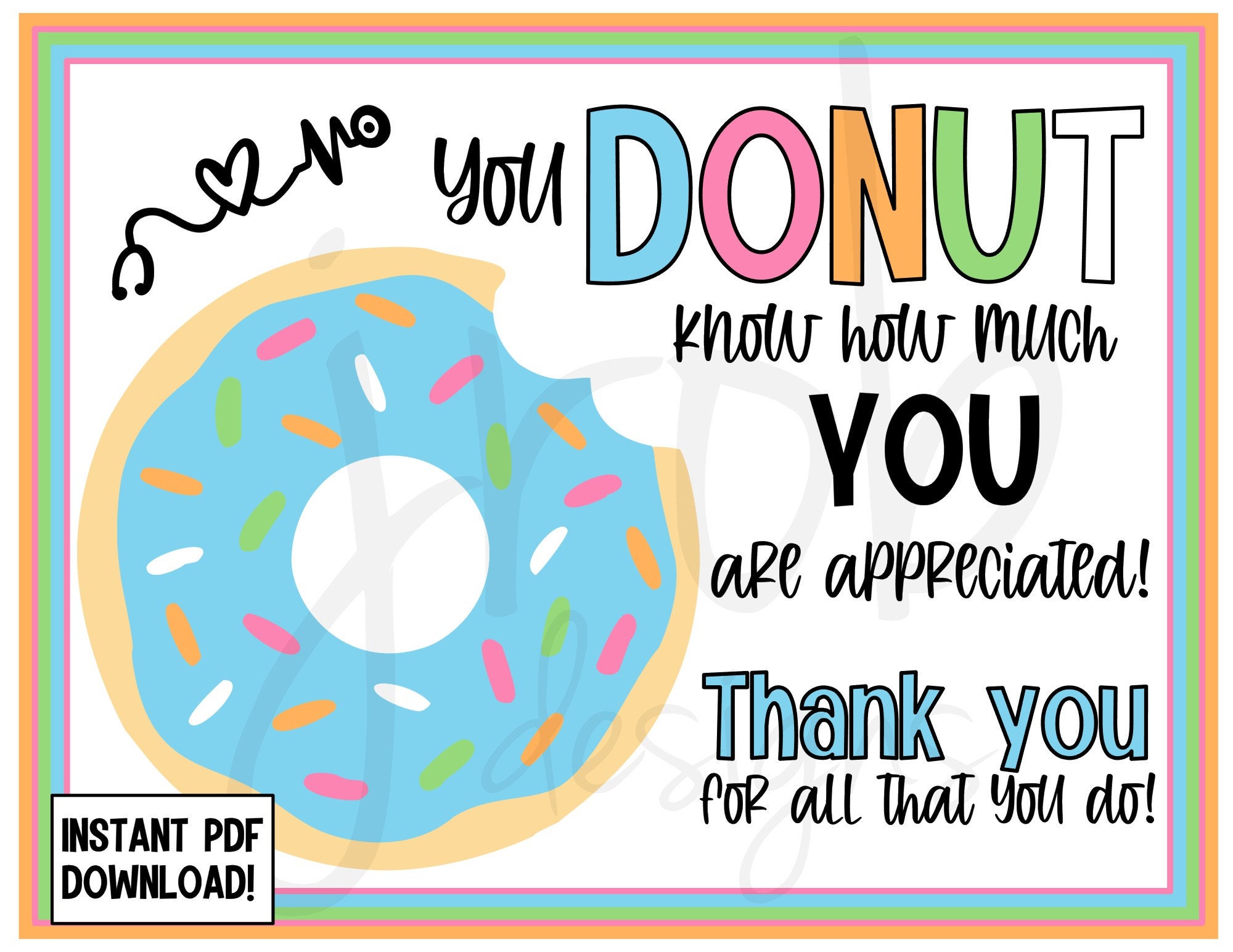 Donut Nurse Appreciation Printable - Etsy
