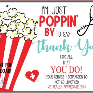 Nurse Appreciation Popcorn Printable - Etsy