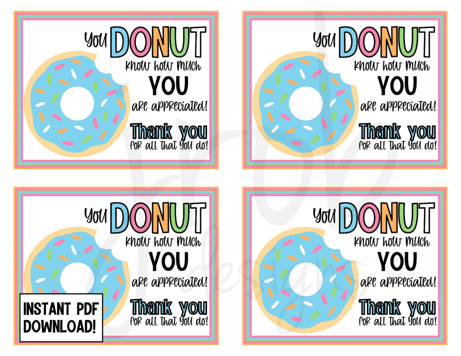 Donut Appreciation Printable - Etsy