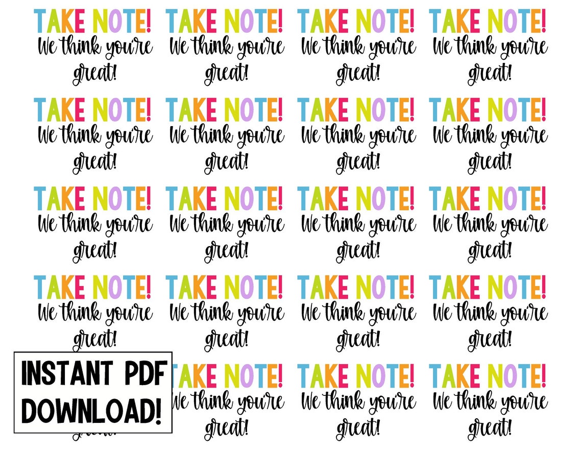 Note Appreciation Printable - Etsy