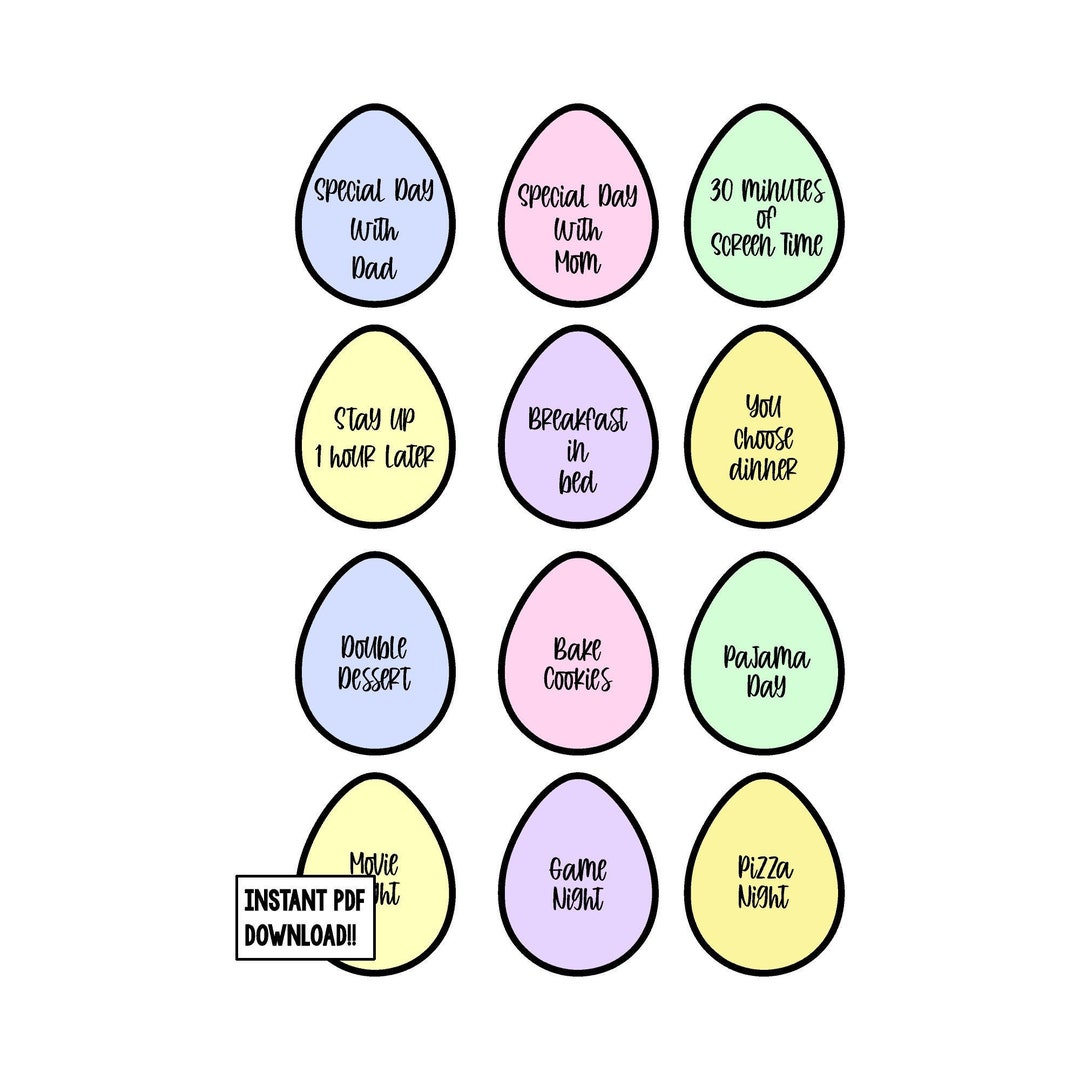 Easter Egg Filler Printable - Etsy