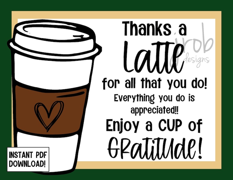 Coffee Appreciation Printable - Etsy