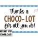 Thanks a Choco-lot Printable - Etsy