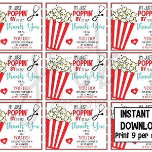 Nurse Appreciation Popcorn Printable - Etsy