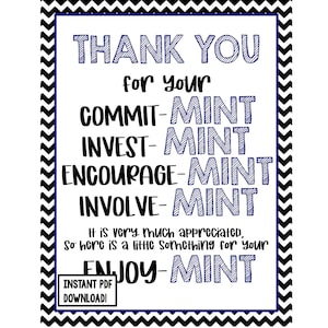 Thank You Mint Printable - Etsy