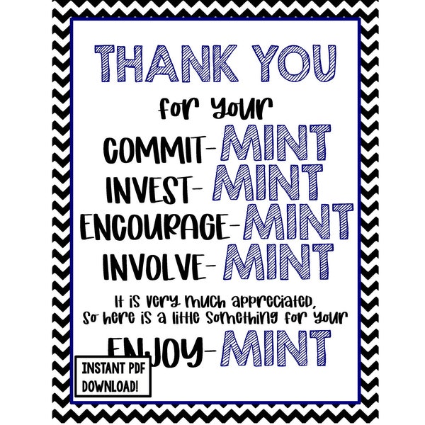 Mint Thank You - Etsy