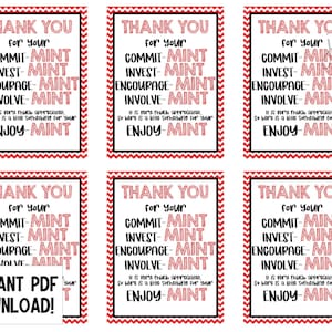 Thank You Mint Printable - Etsy
