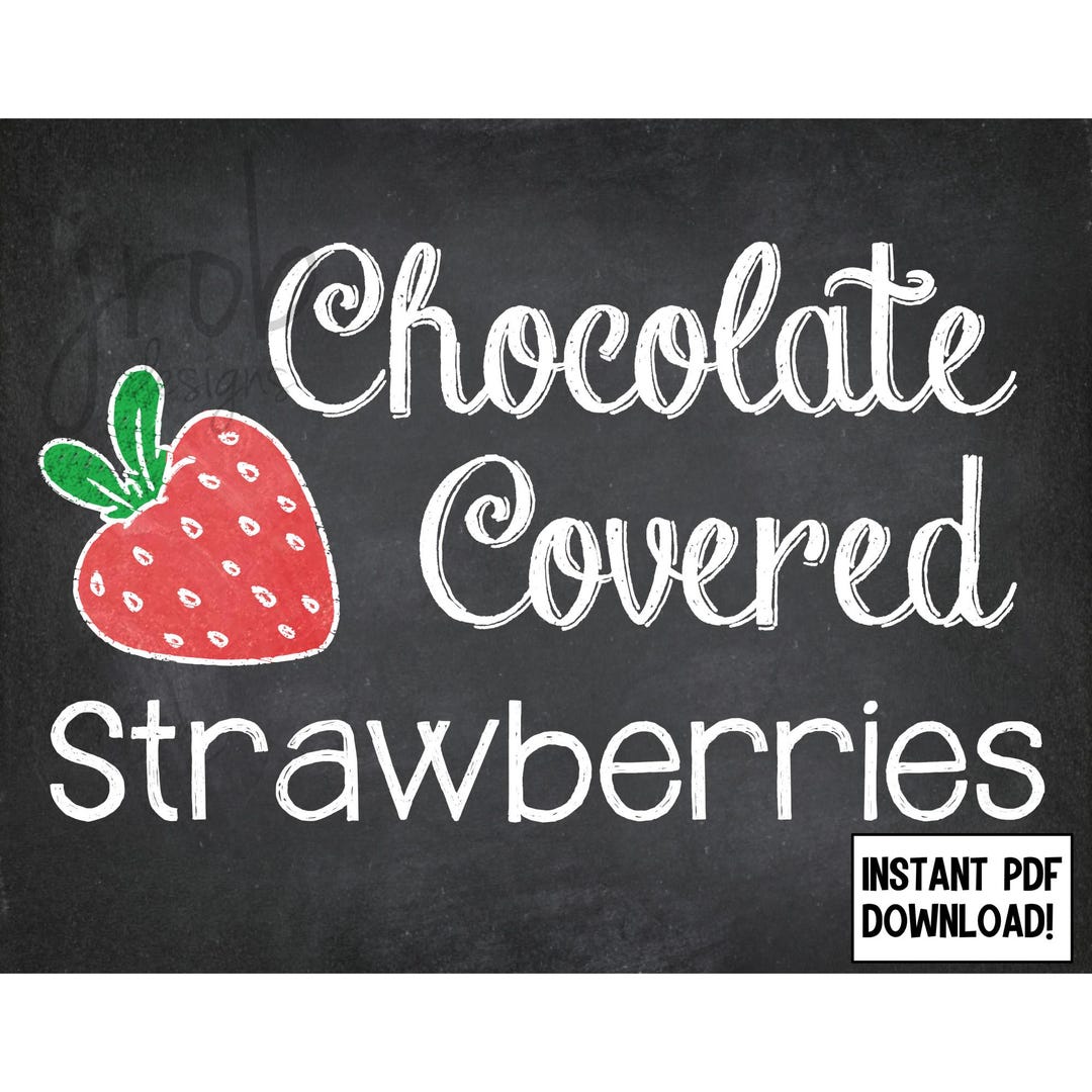 Chocolate Covered Strawberries Printable - Etsy