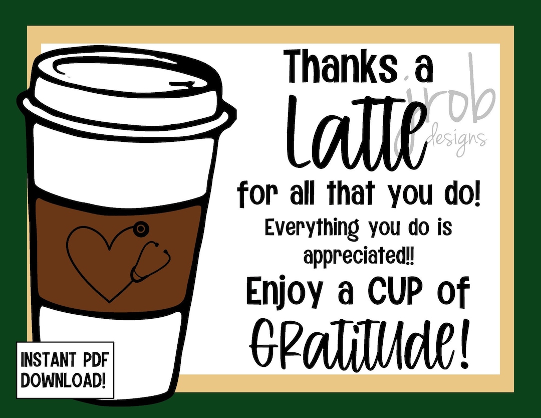 Nurse Appreciation Coffee Printable - Etsy