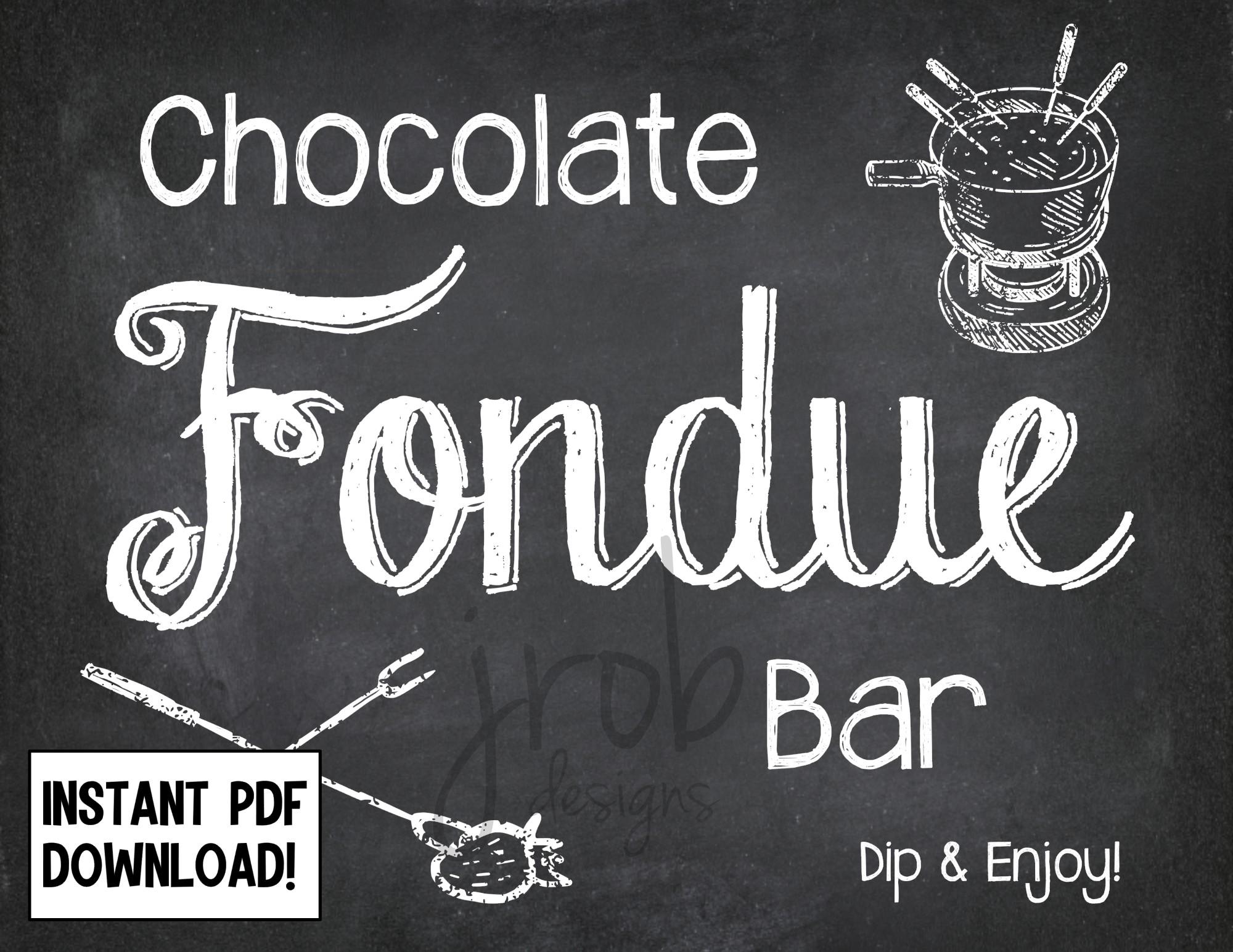 Chocolate Fondue Bar PRINTABLE - Etsy