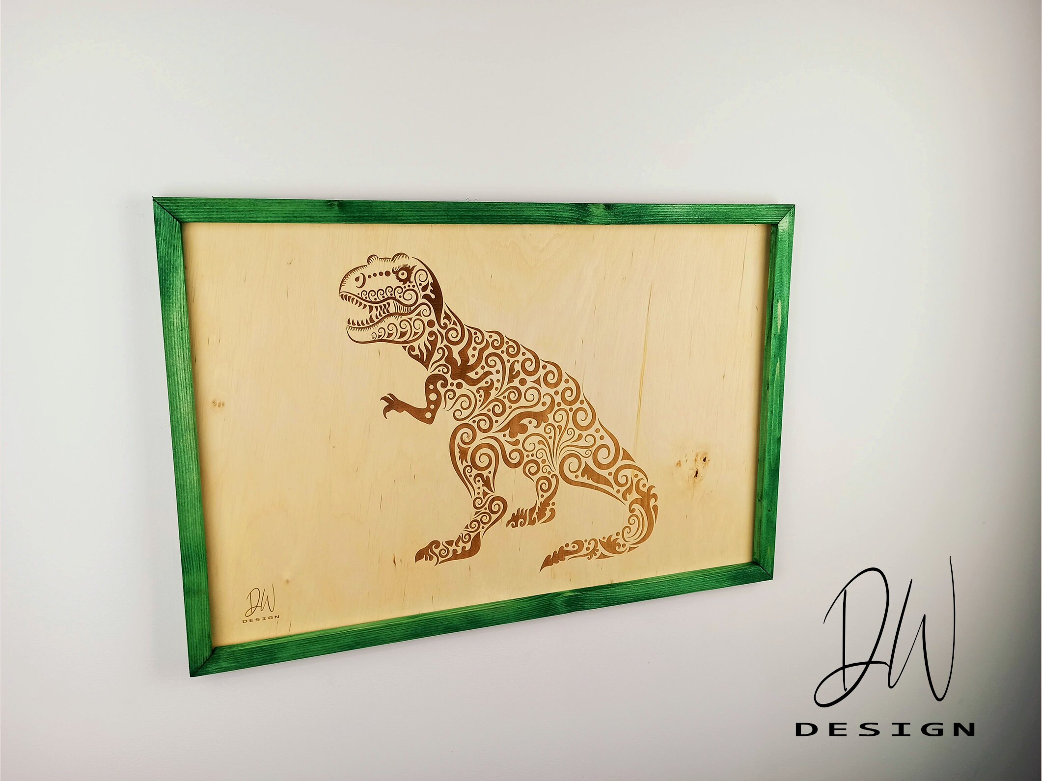 T-rex Mandala Animal Design Wildlife Art Wall Hanging Wall - Etsy