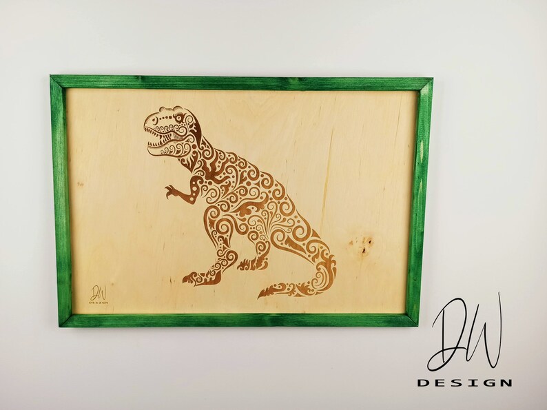 T-rex Mandala Animal Design Wildlife Art Wall Hanging Wall - Etsy