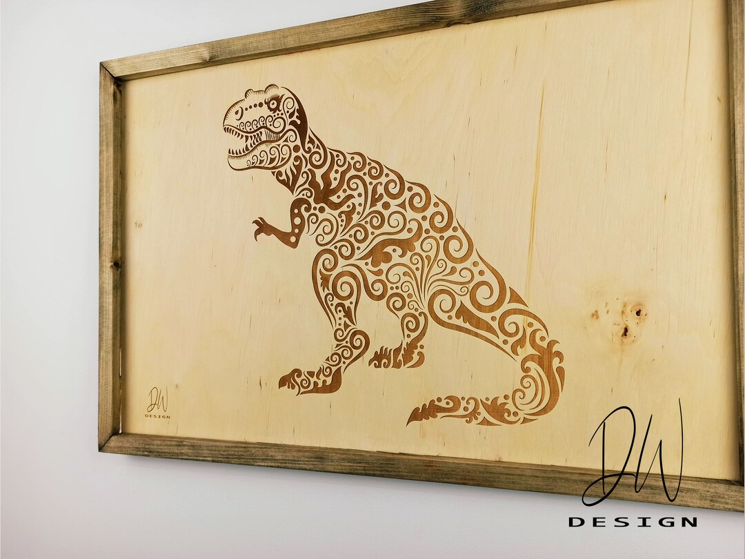 T-rex Mandala Animal Design Wildlife Art Wall Hanging Wall - Etsy