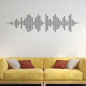 Audio Wave Wall Decal Sound Wave Wall Sticker Music Wall Decor Vinyl ...