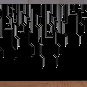 Circuit Board Office Wall Decal, Technology Vinyl Wall Art Decals ...