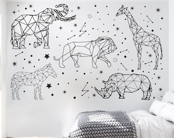 Geometric Vinyl Wall Decal - Etsy