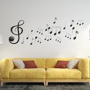 Music Wall Decor Notes Vinyl Music Wall Art Music Wall Decal Music ...